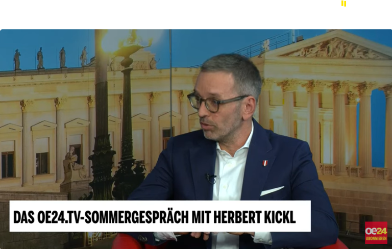 Sommergespräch des TV-Senders OE24 mit FPÖ-Chef Herbert Kickl – UNSER MITTELEUROPA